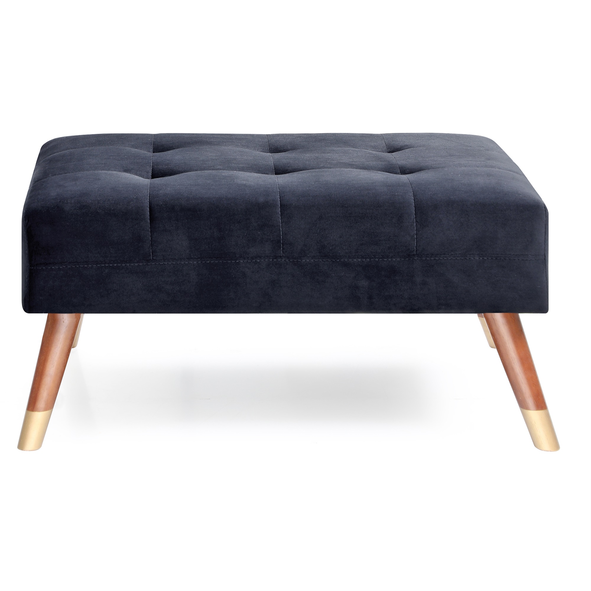 Turin Black Tufted Ottoman - Walmart.com
