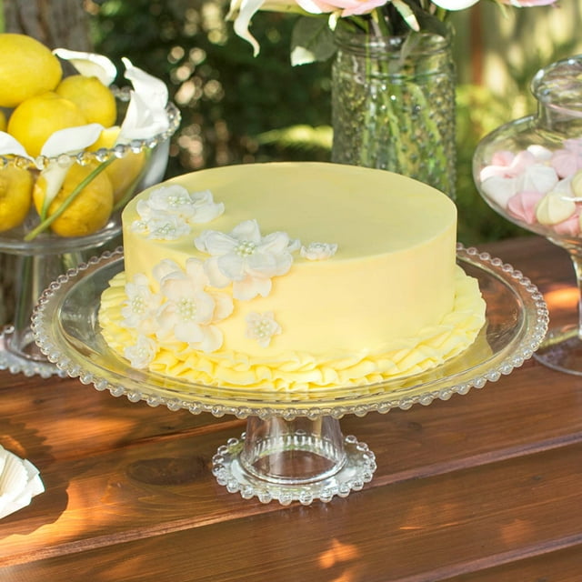 Cake & Candy Displays Cake Stand Beaded Glass Pedestal 13 in Round ... Cake & Candy Displays Cake Stand Beaded Glass Pedestal 13 in Round ...