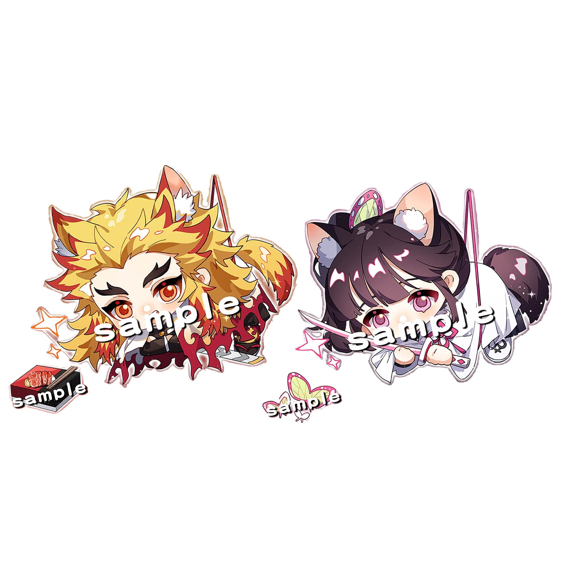 ZILEFSILK Cute Anime Demon Slayer Acrylic Figure Keychain Set Vision ...