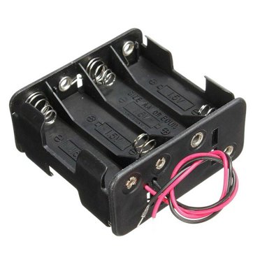 2x 3-AA Slots Battery Spring Clip Holder Case Plastic Storage Box Flat ...