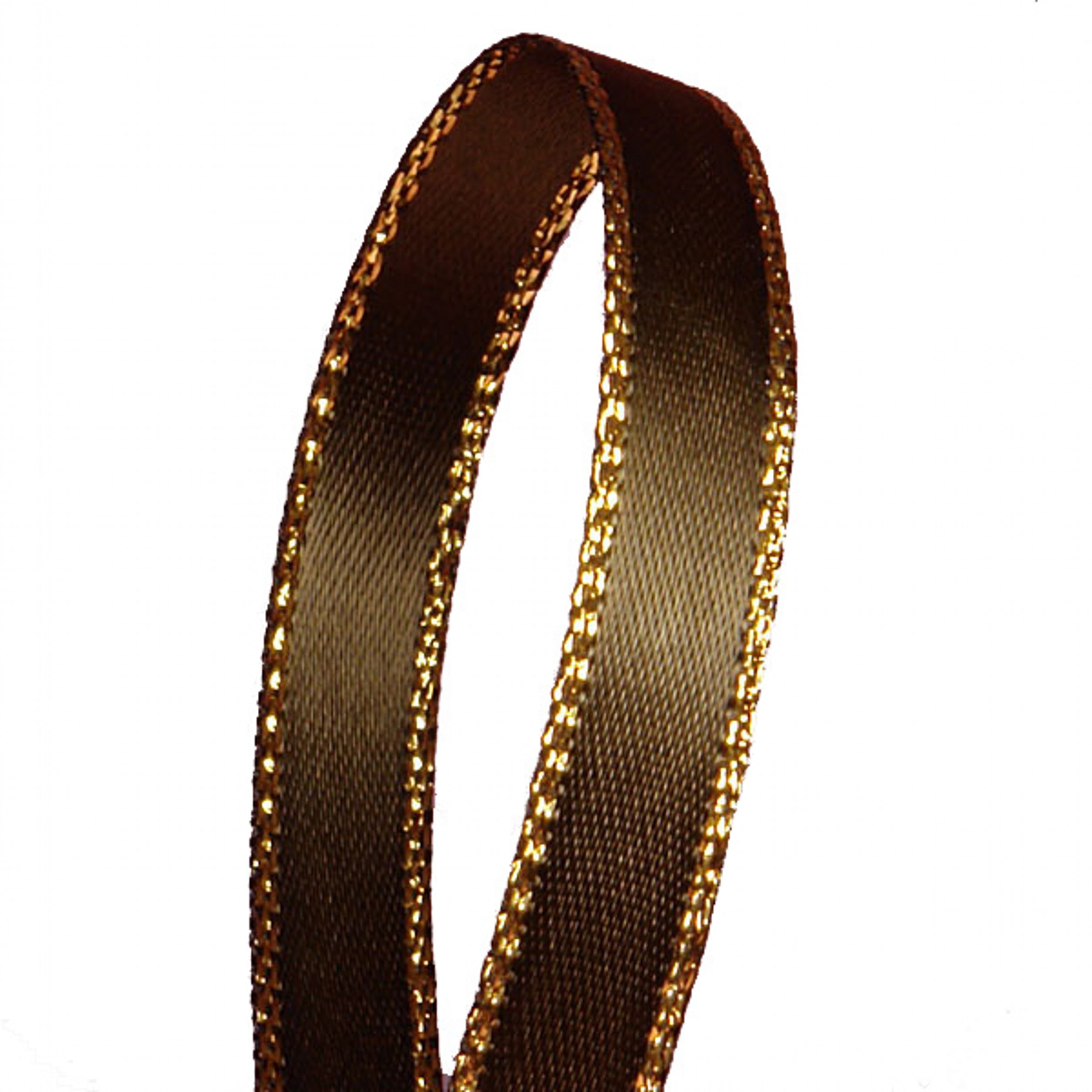 Brown Solid Color 3/8-Inch Gold Edge Ribbon, 50-Yards - Walmart.com