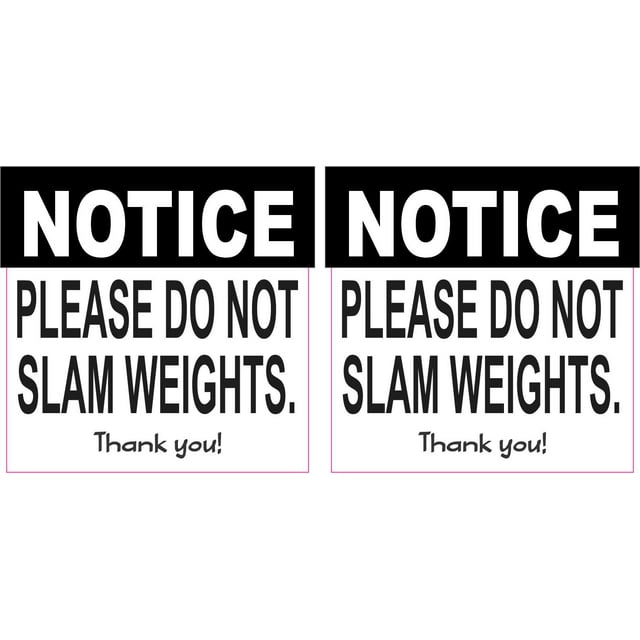StickerTalk Do Not Slam Weights Vinyl Stickers, 1 sheet of 2 stickers ...