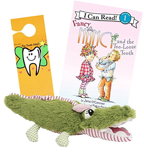 Girls Alligator Stuffed Animal Plush Tooth Fairy Pillow w/ Tooth Fairy ...