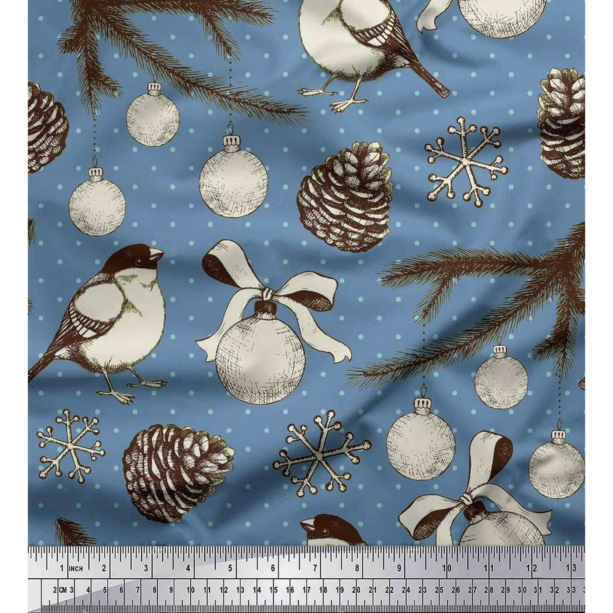 Click here for Soimoi Blue Cotton Duck Fabric American Robin  Bau... prices
