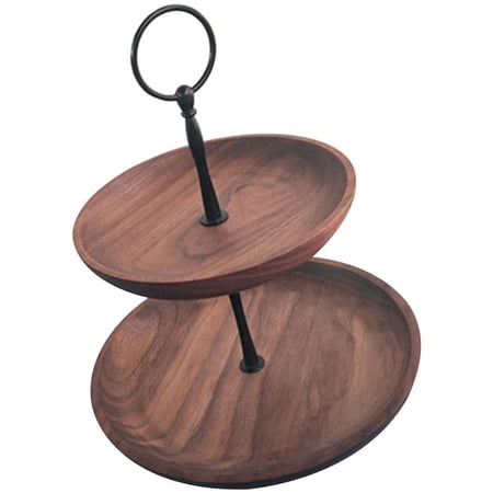 Food S ving Tray 2 Ti Wood Cake Di play Stand Platt P fect for Party ...
