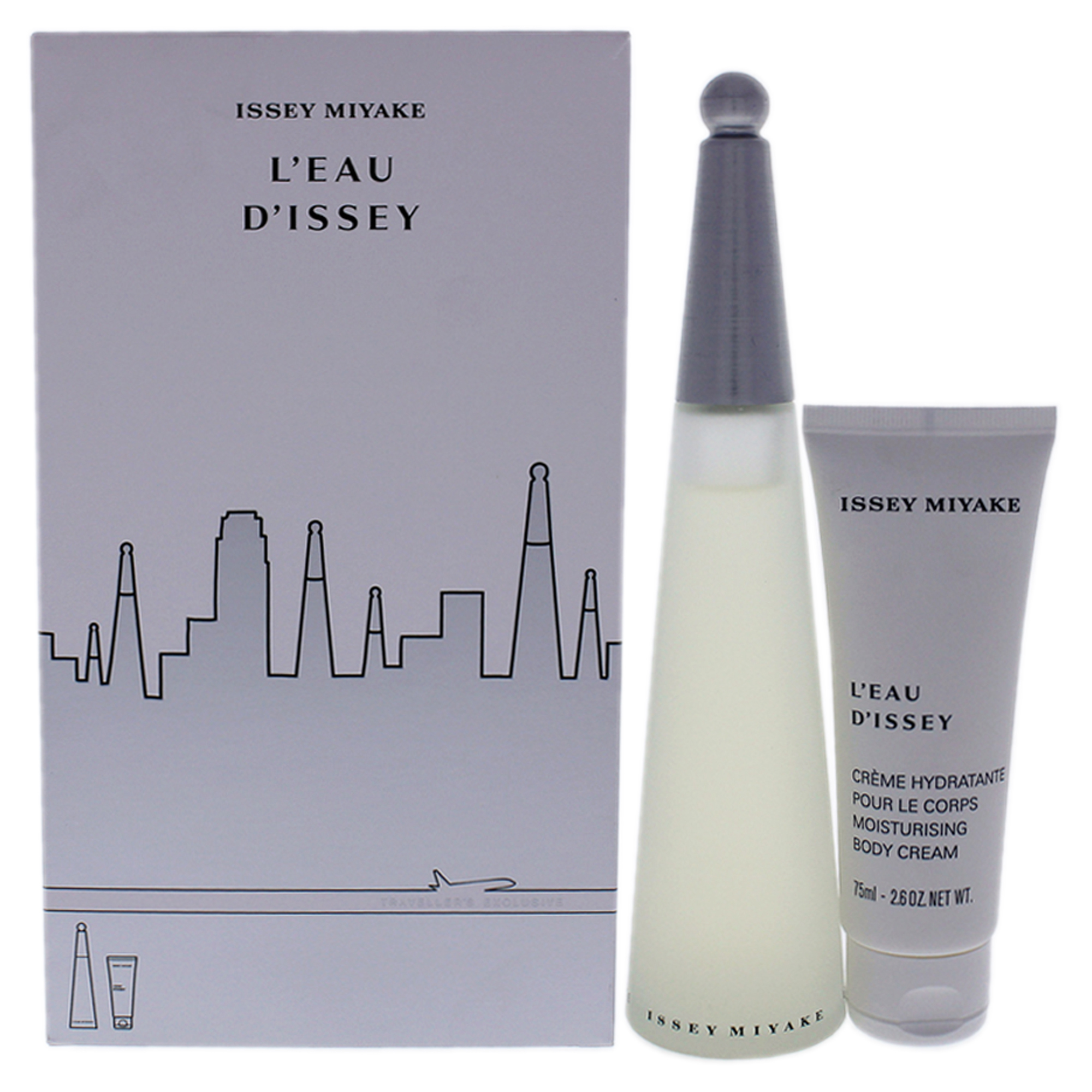 Leau Dissey Issey Miyake Dama Set de regalo 2 piezas spray EDT 3.3 oz Crema corporal 2.6 oz ...