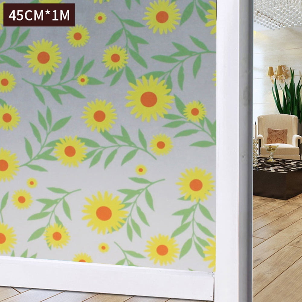 Heflashor Window Privacy Film Stained Glass Opaque Non-Adhesive Window ...