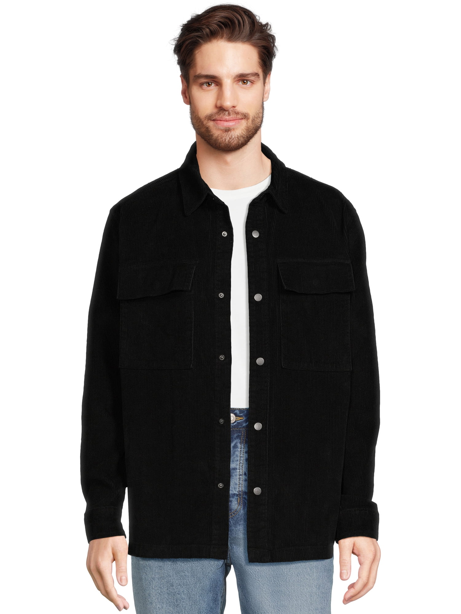 No Boundaries Men's & Big Men's Corduroy Shirt Jacket, Sizes XS-5XL ...