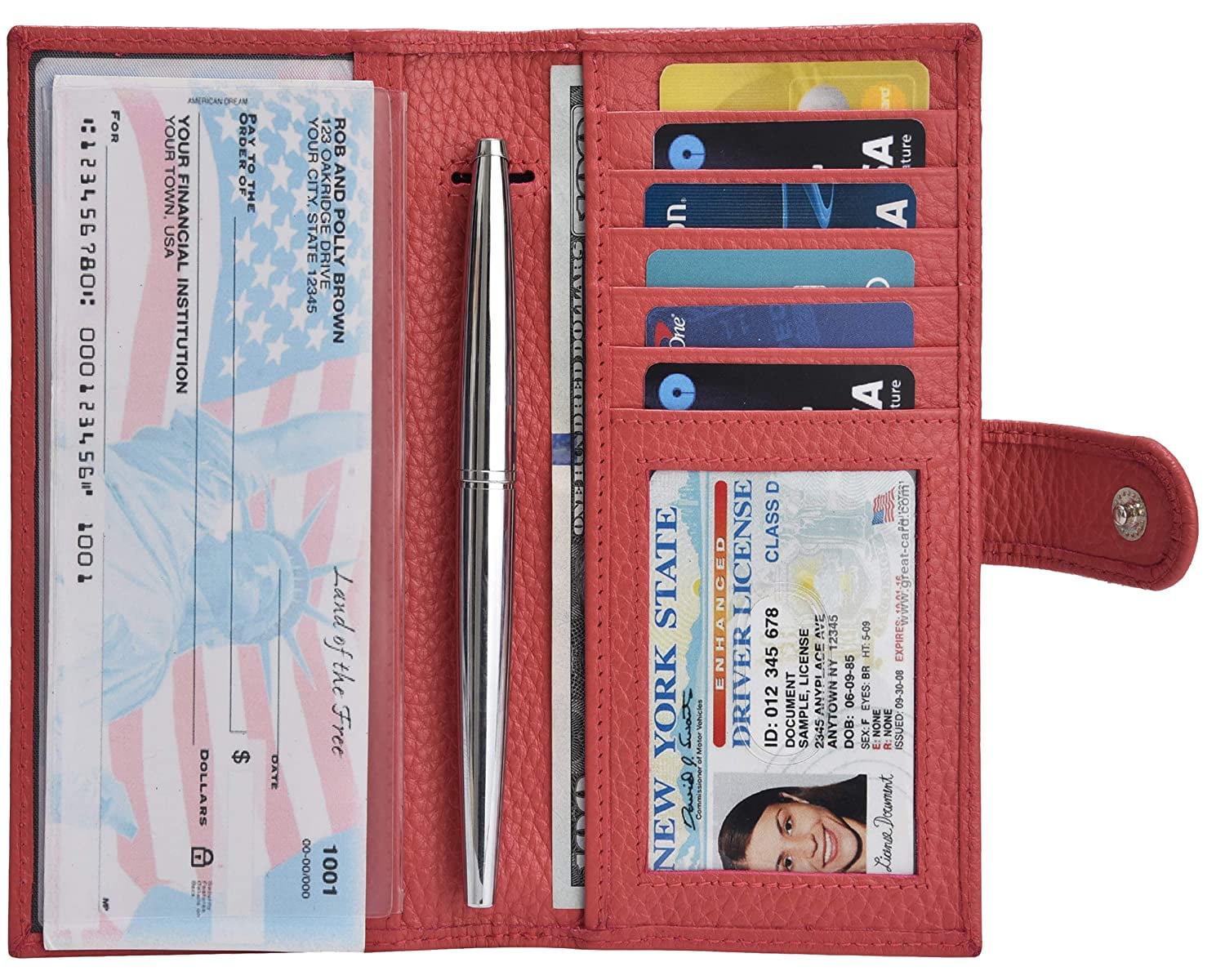 Checkbook Covers for Men and Women - Leather RFID Blocking Standard ...