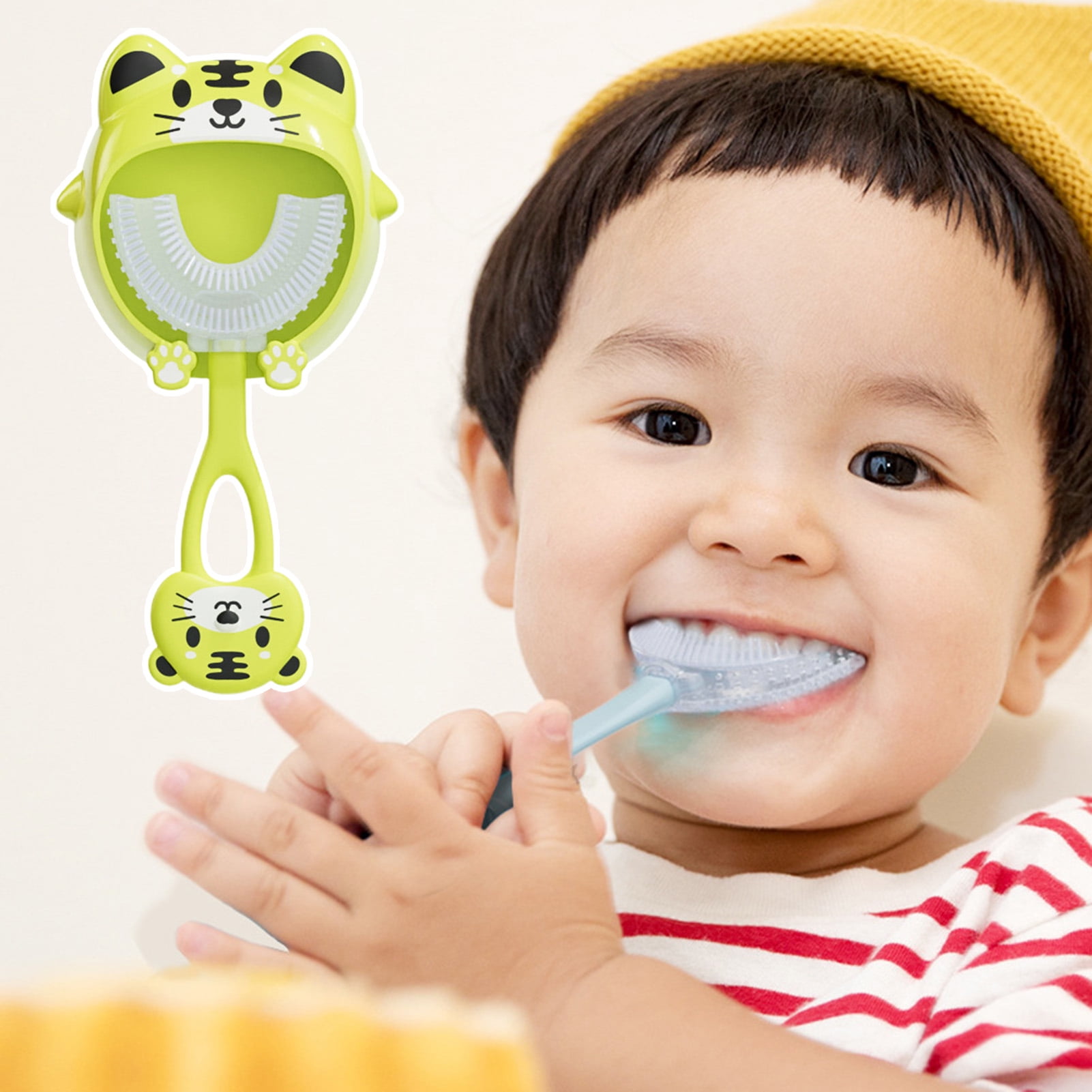Waroomhouse Children Toothbrush Cute Animal Shape Labor-saving U-shaped ...