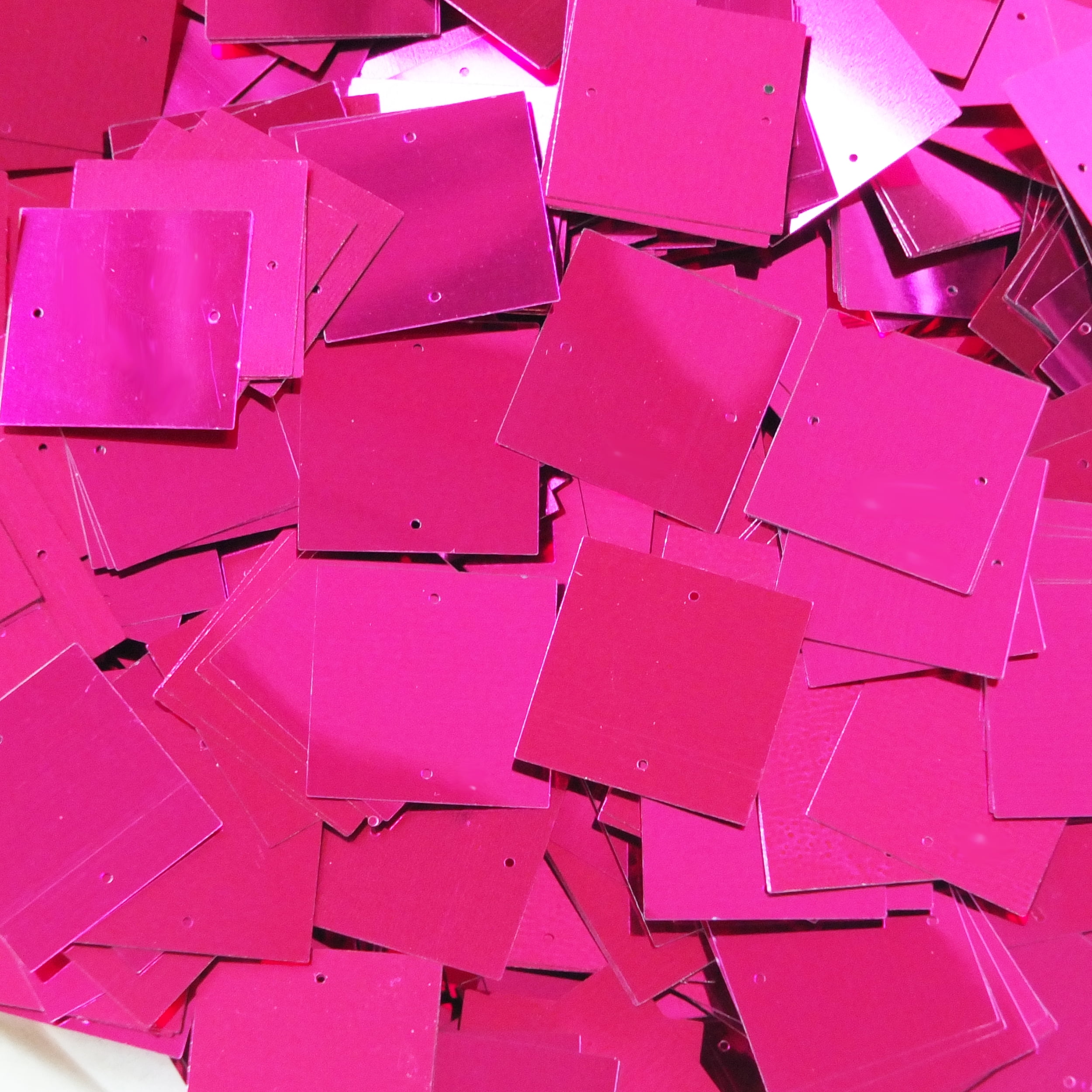 Fuchsia Pink Square Sequins 25mm Two Hole Shiny Metallic Made in USA ...