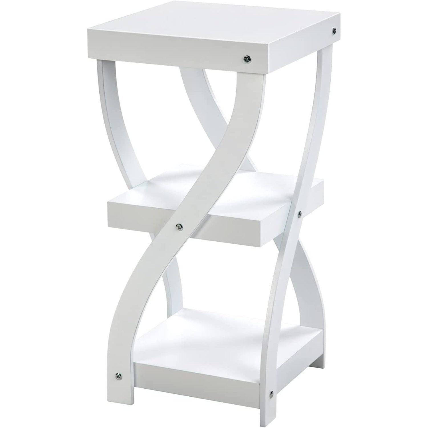 Versatile 3 Tier Wooden White Twisted Design Accent Table - Walmart.com