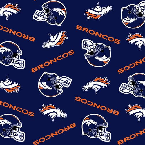 NFL Denver Broncos 58" 100% Polyester Fleece Sports Logo Fabric By the ...