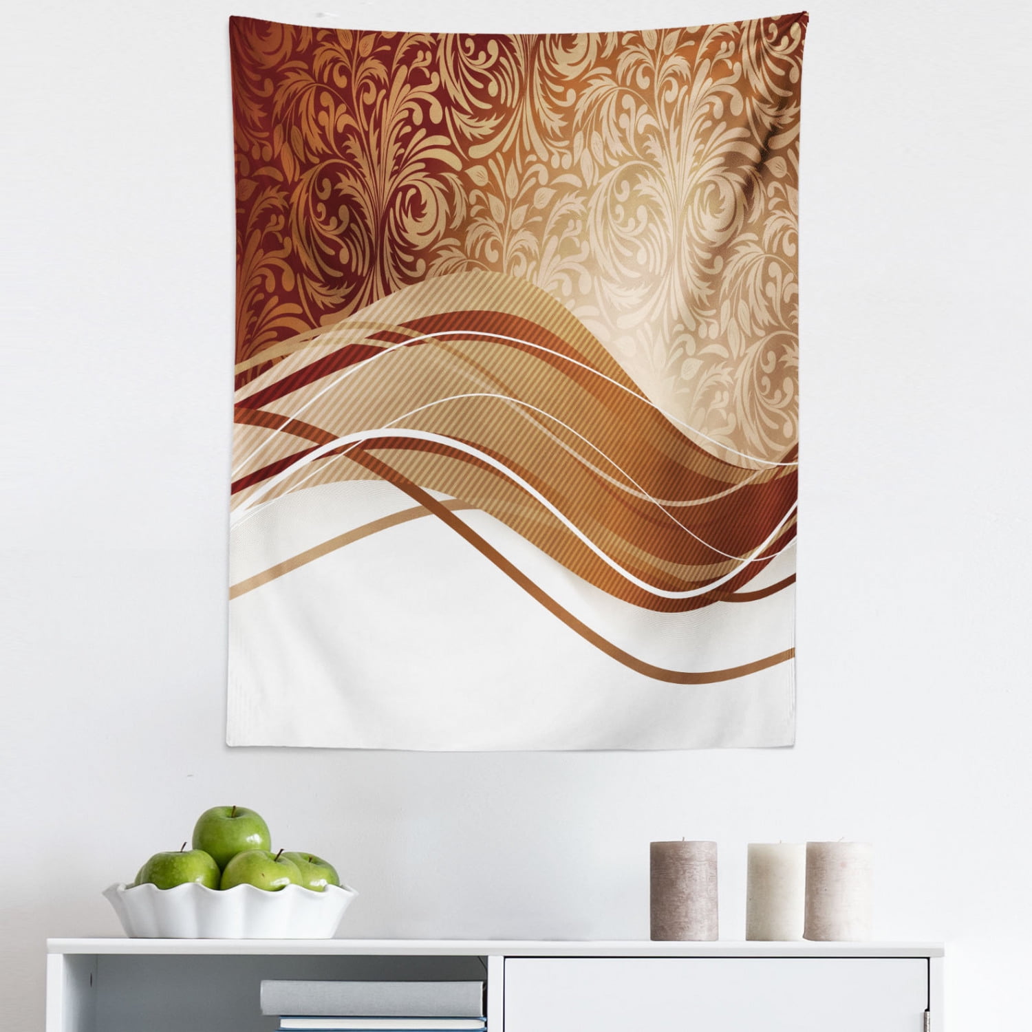 Chocolate Tapestry, Brown Toned Classical Medieval Foliage Motifs with ...