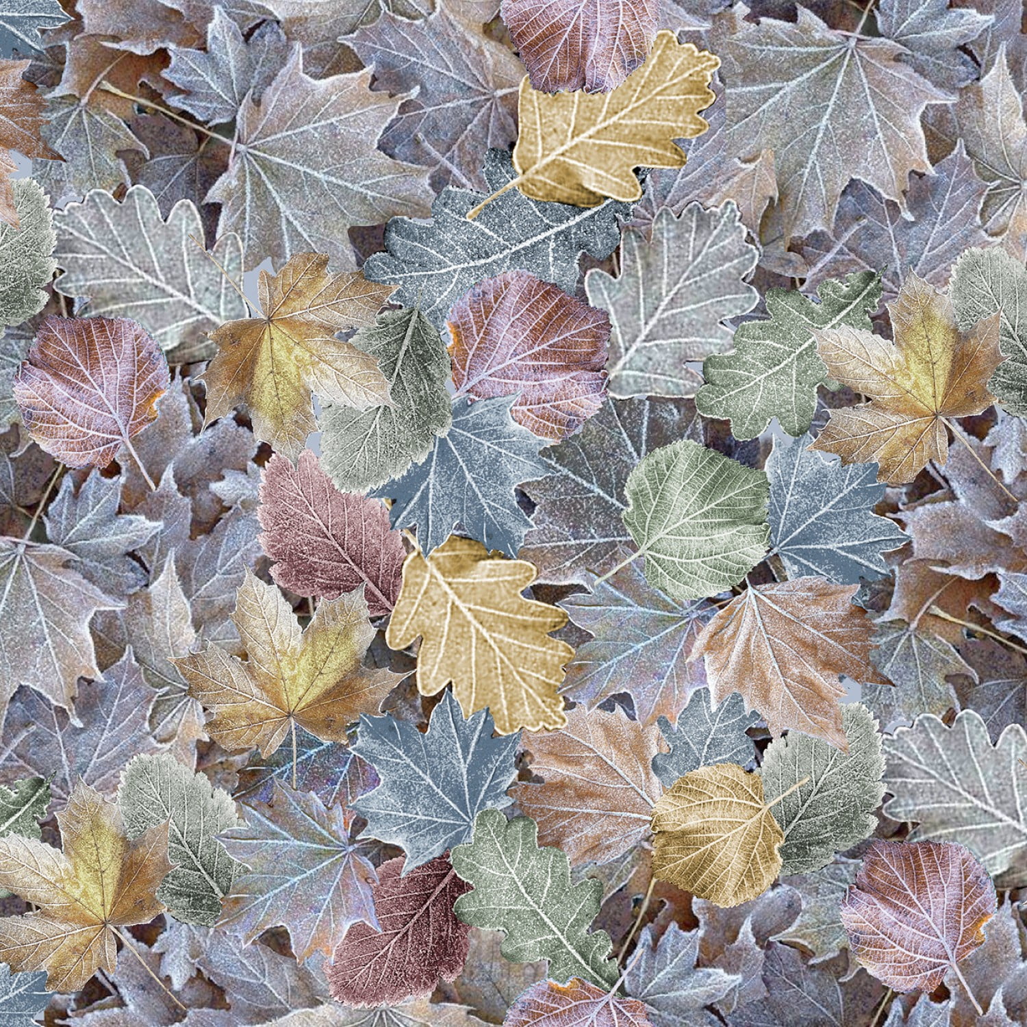 Timeless Treasures Winter Packed Leaves 100% Cotton Sold by The Yard ...