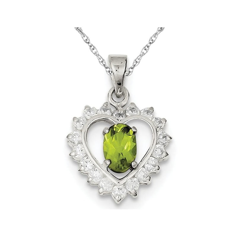 Click here for Gem And Harmony Peridot Heart Pendant Necklace In... prices