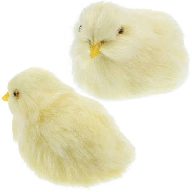 2 piezas de decoraciones de pollitos de Pascua, juguetes de peluche de ...