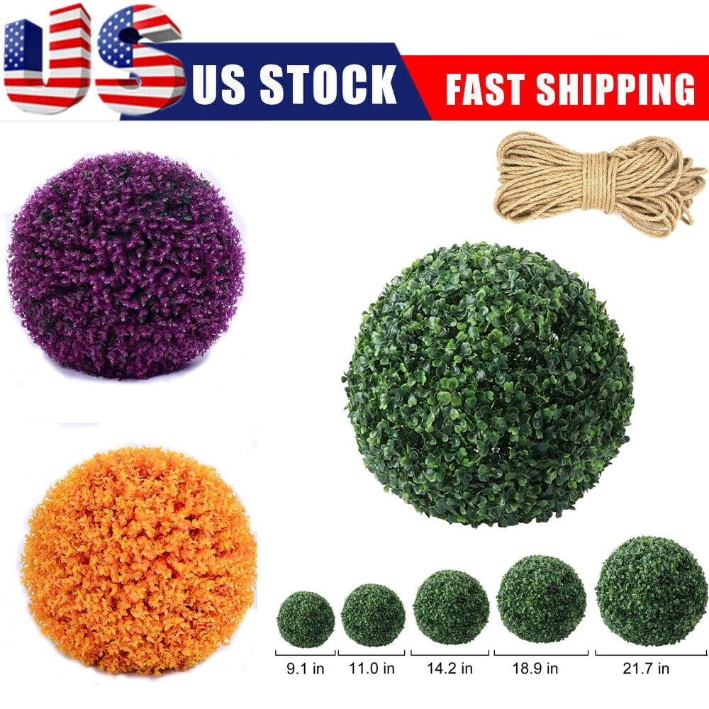Artificial Boxwood Topiary Plant Balls Round Plastic Hanging Grass Ball ...
