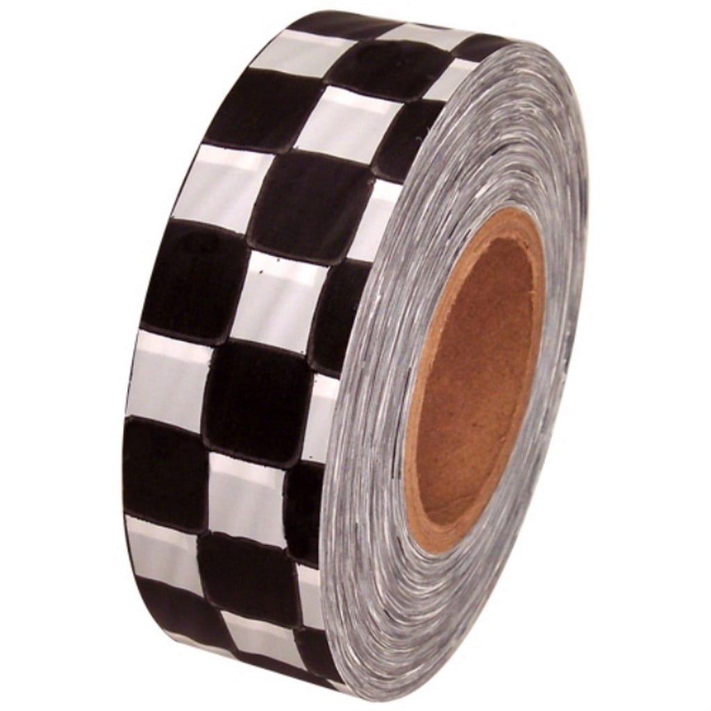 Tape Planet White and Black Checkerboard Flagging Tape 1 3/16" x 31.200 ...