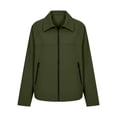 BiZtdJrK Womens Waterproof Rain Jackets Lapel Long Sleeve Zip Up ...