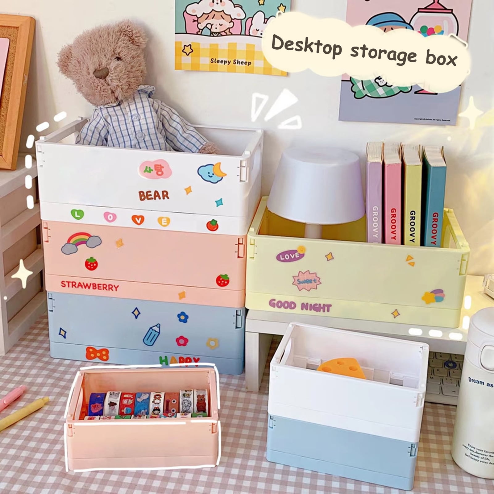 Cheers US Mini Collapsible Storage Crates/Stackable Storage Container ...