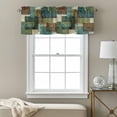 Bohemian Valances for Windows Vintage Floral Texture Geometric Plaid ...