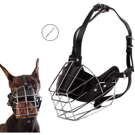 Dog Biting Muzzle - Metal Muzzle for Dogs and Large - Adjustable Muzzle ...
