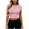 Baeitkot Women's Short Sleeve Round-Neck Tops Fashion Women's Casual ...