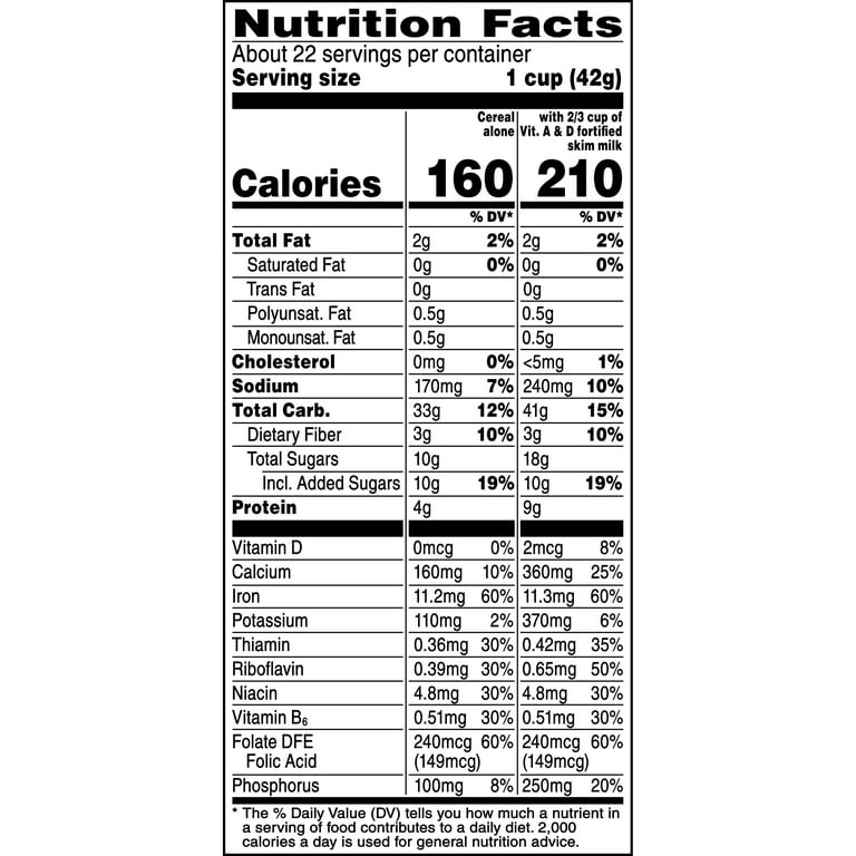 Life Cereal Cinnamon Nutrition Facts