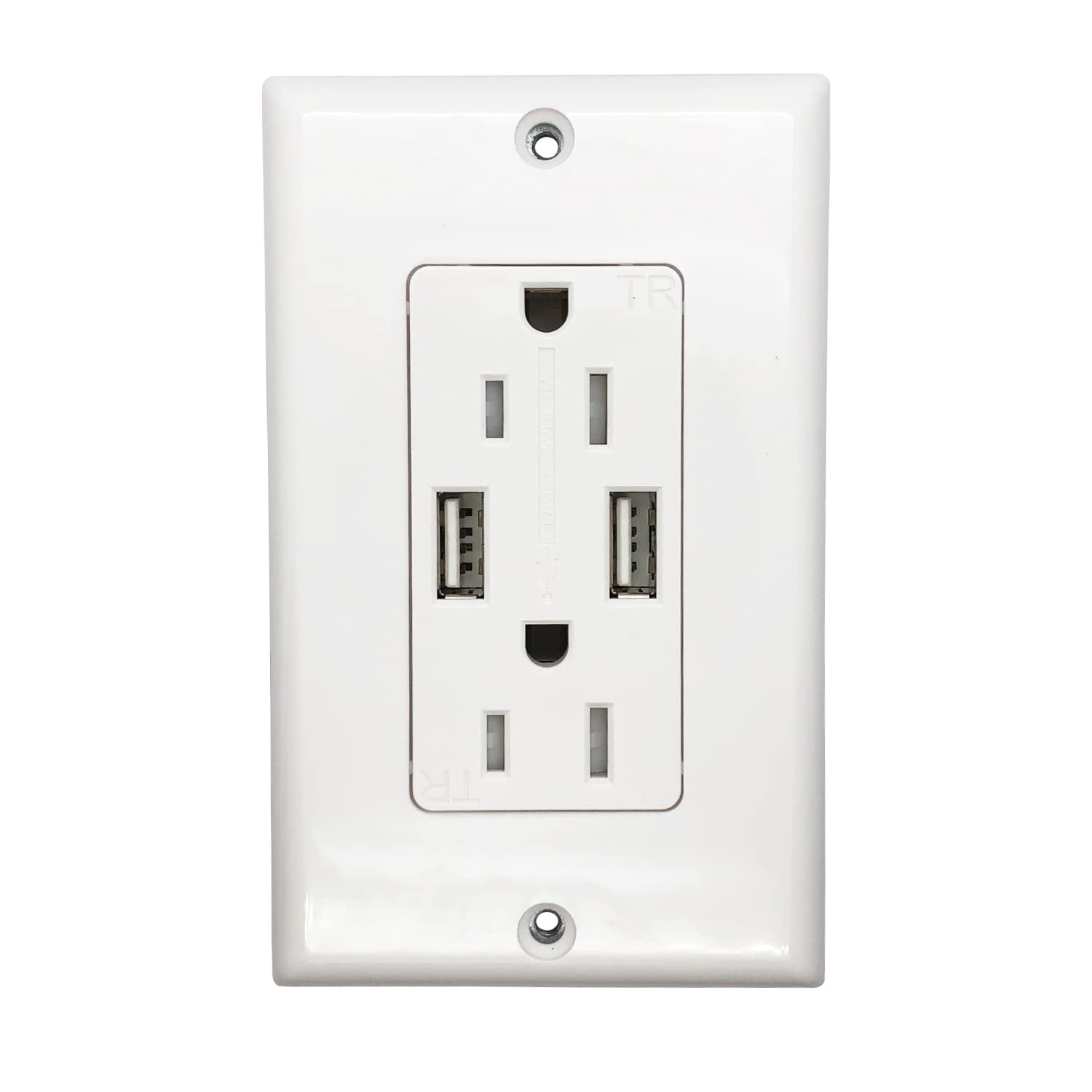 Dual USB Charger 4 Amp Charging Capability With 15 Amp Duplex Tamper ...