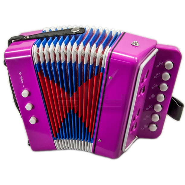 SKY Accordion Pink Color 7 Button 2 Bass Kid Music Instrument High ...