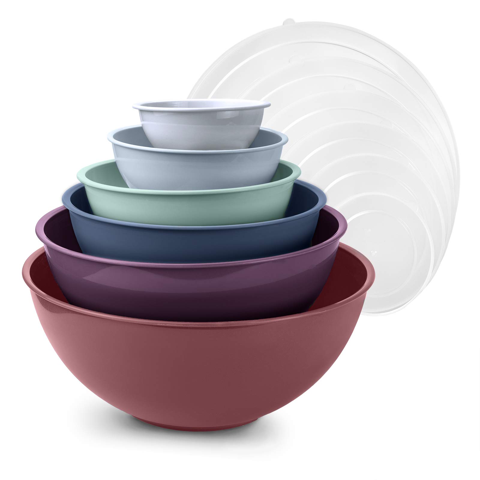 Cook with Color Plastic Mixing Bowls with Lids for Cooking and Baking ...
