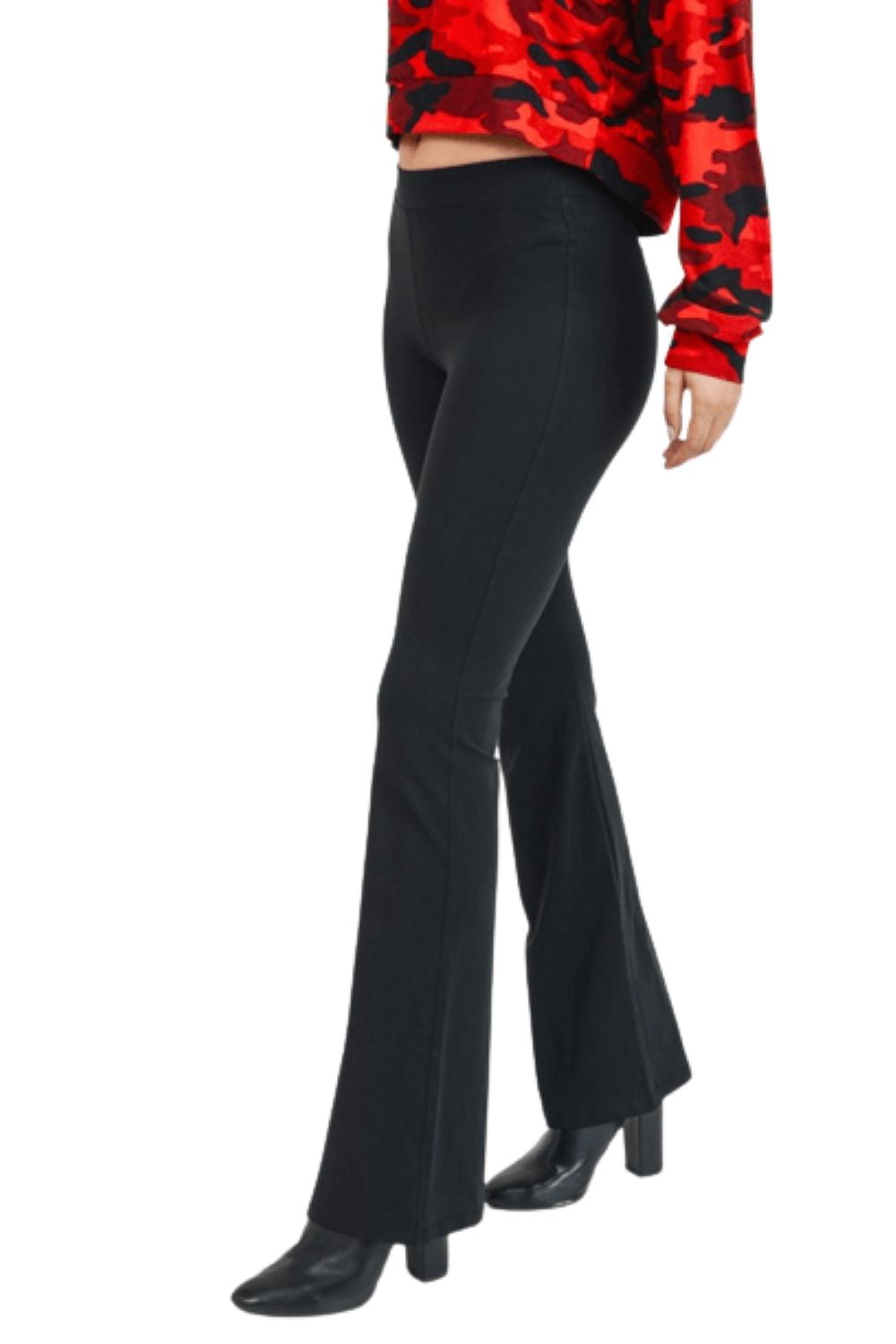 Women's High Rise Cotton Flare Leggings, Black, S - Walmart.com