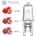 G9 Halogen Bulb 120V 25W T4 Type 2 Pin Base, Replacement for Range Hood ...