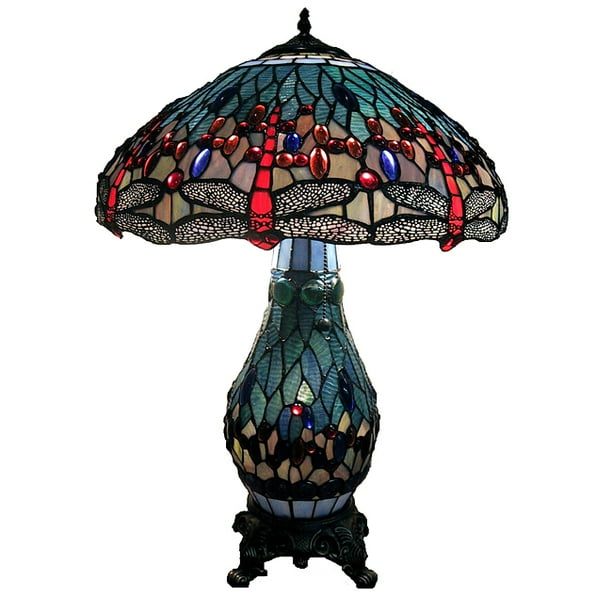 Tiffany-style Dragonfly Lamp with Lighted Base - Walmart.com - Walmart.com