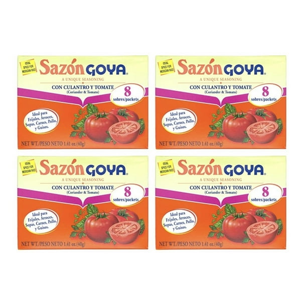 Goya Sazon With Culantro & Tomato, 1.41 oz Sazon con Culantro y Tomate ...