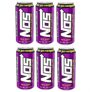 NOS High Performance Energy Drink, Grape Flavor, 16fl oz - Pack of 16 ...