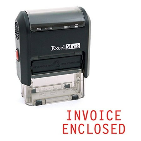 INVOICE ENCLOSED Self Inking Rubber Stamp - Red Ink (ExcelMark A1539 ...