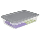 Sterilite 28 Quart Storage Box Containers Set of 2, Plastic, Titanium ...