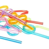 100 Pack Loopy Crazy Plastic Straws for Kid's Birthday Party, Classroom ...