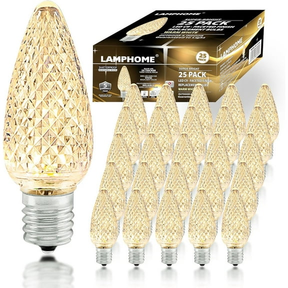 E12 & C7 Red Transparent LED Bulb - 25 - Walmart.com