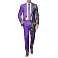 FYEGRE Men's Carnival Suit Two Piece Set Formal Attire With Purple Gold ...