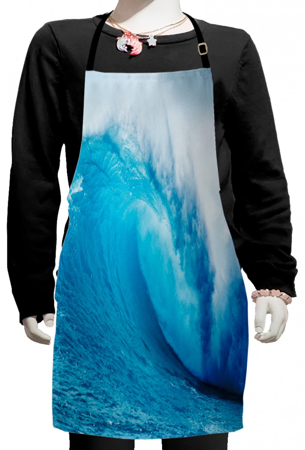 Ocean Kids Apron, Wavy Ocean Adventurous Surfing Extreme Water Sports ...