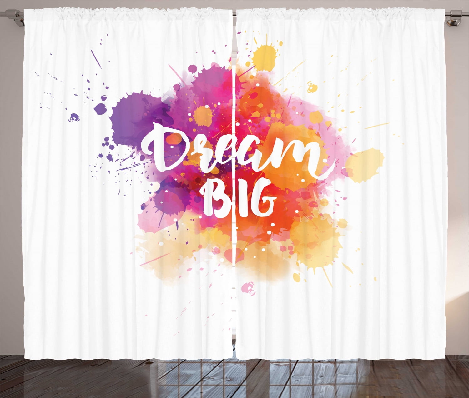 Dream Curtains 2 Panels Set, Paint Splashes Background with Modern ...