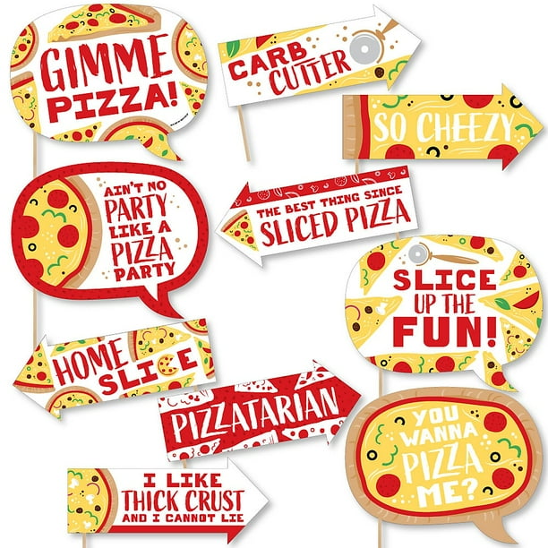 Big Dot of Happiness Funny Pizza Party Time - Baby Shower or Birthday ...
