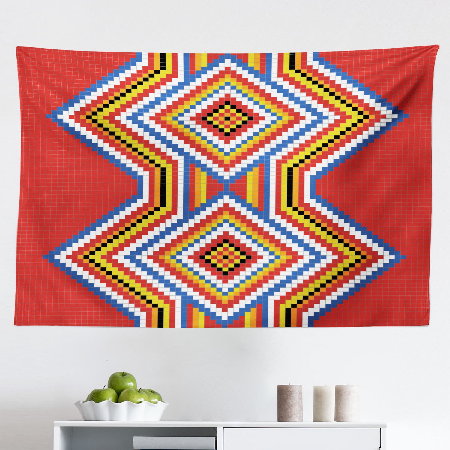 Ethnic Tapestry, Classic Traditional Pattern Image Bird Flower Arrow ...