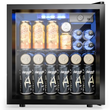 COLOZO Black Beverage Refrigerator Cooler, 96 Cans Freestanding Mini ...