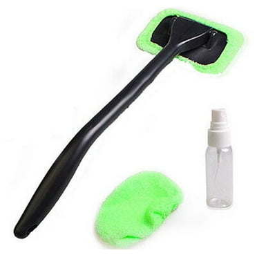 2 Windshield Clean Car Glass Cleaner Wiper Handle Wand Microfiber Cloth ...
