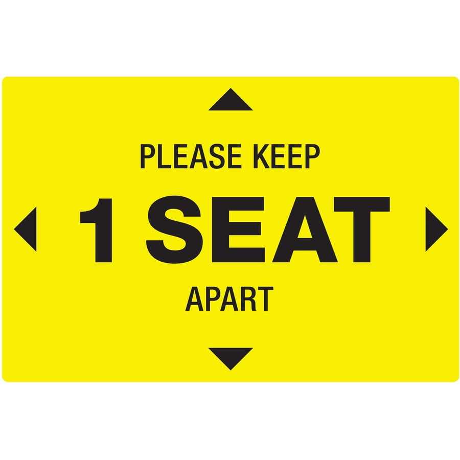Avery; Surface Safe PLEASE KEEP 1 SEAT APART Decals - 10 / Pack ...