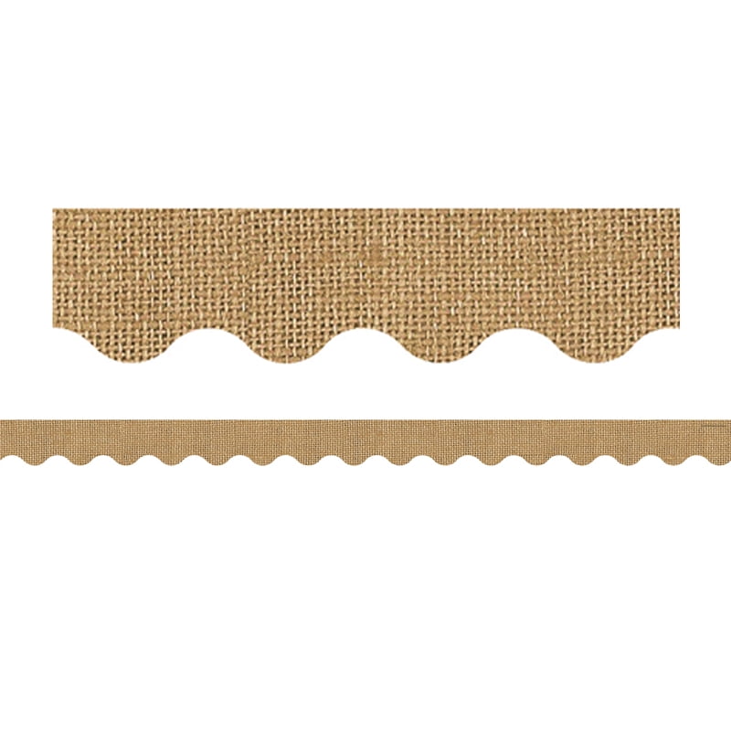 Burlap Design Scalloped Rolled Border Trim, 50 Feet | Bundle of 10 ...